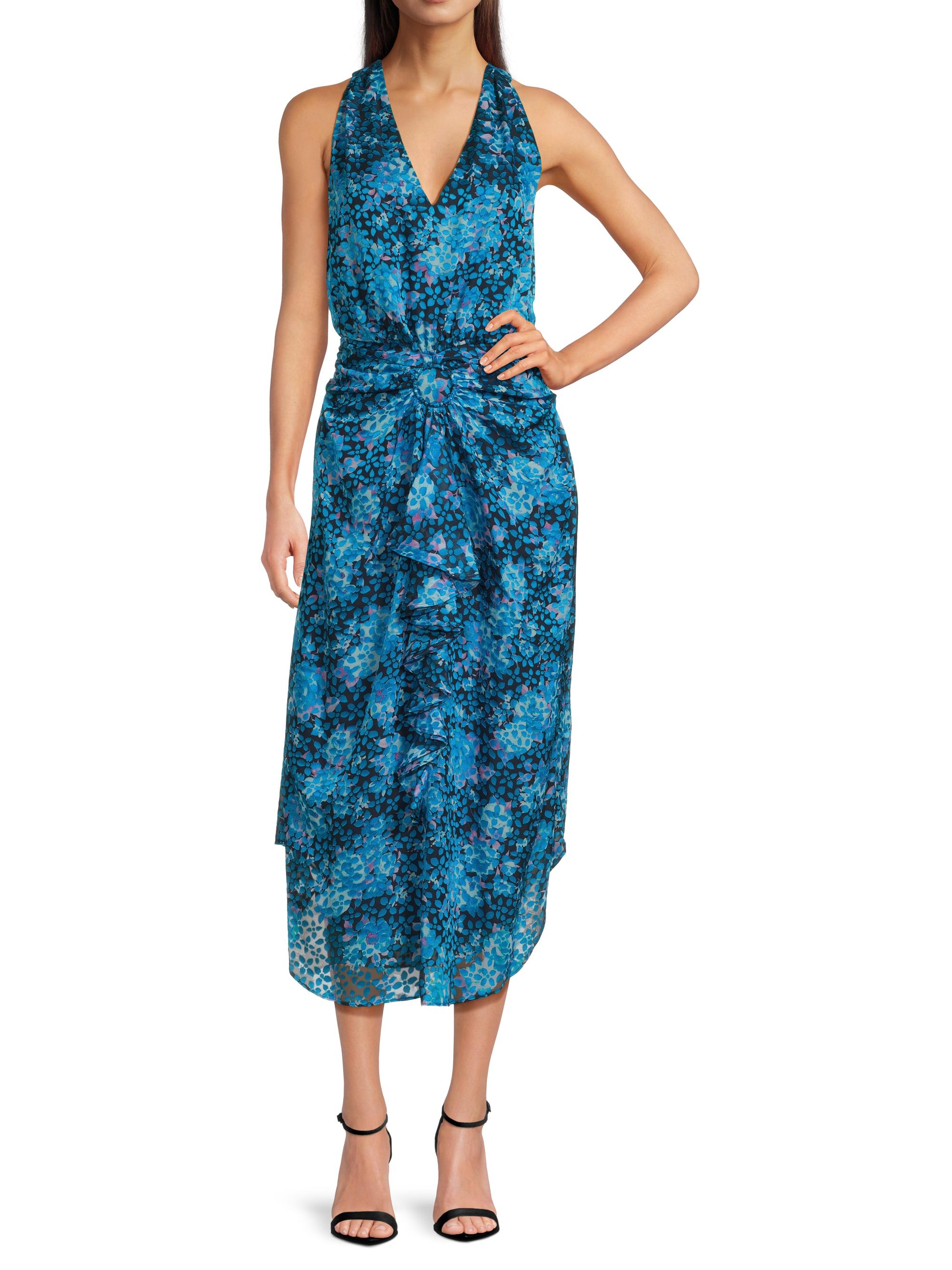 Click here for Ramy Brook Womens Athena Floral Gathered-Front Sle... prices