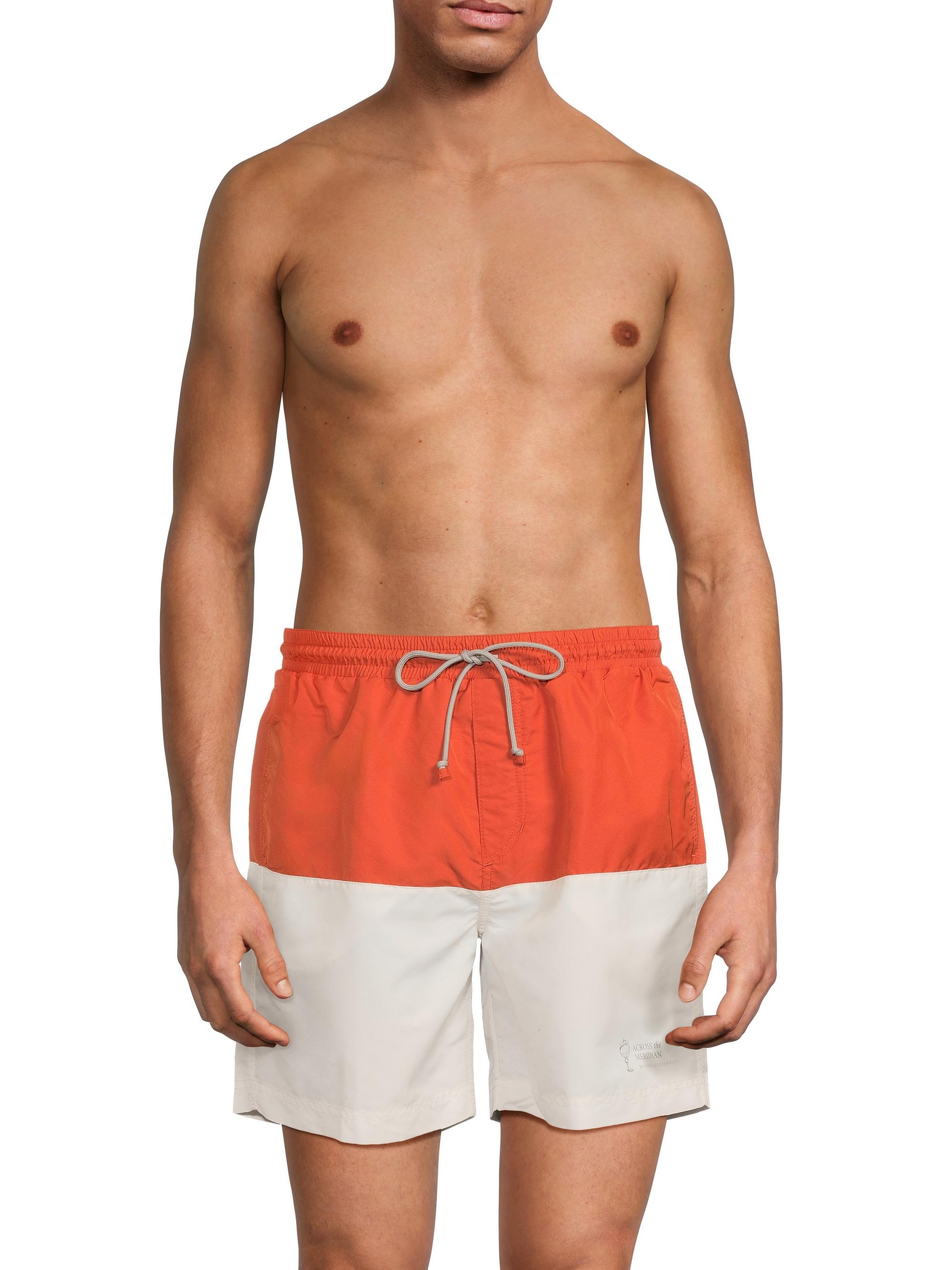 Click here for Brunello Cucinelli Mens Colorblock Swim Shorts - O... prices