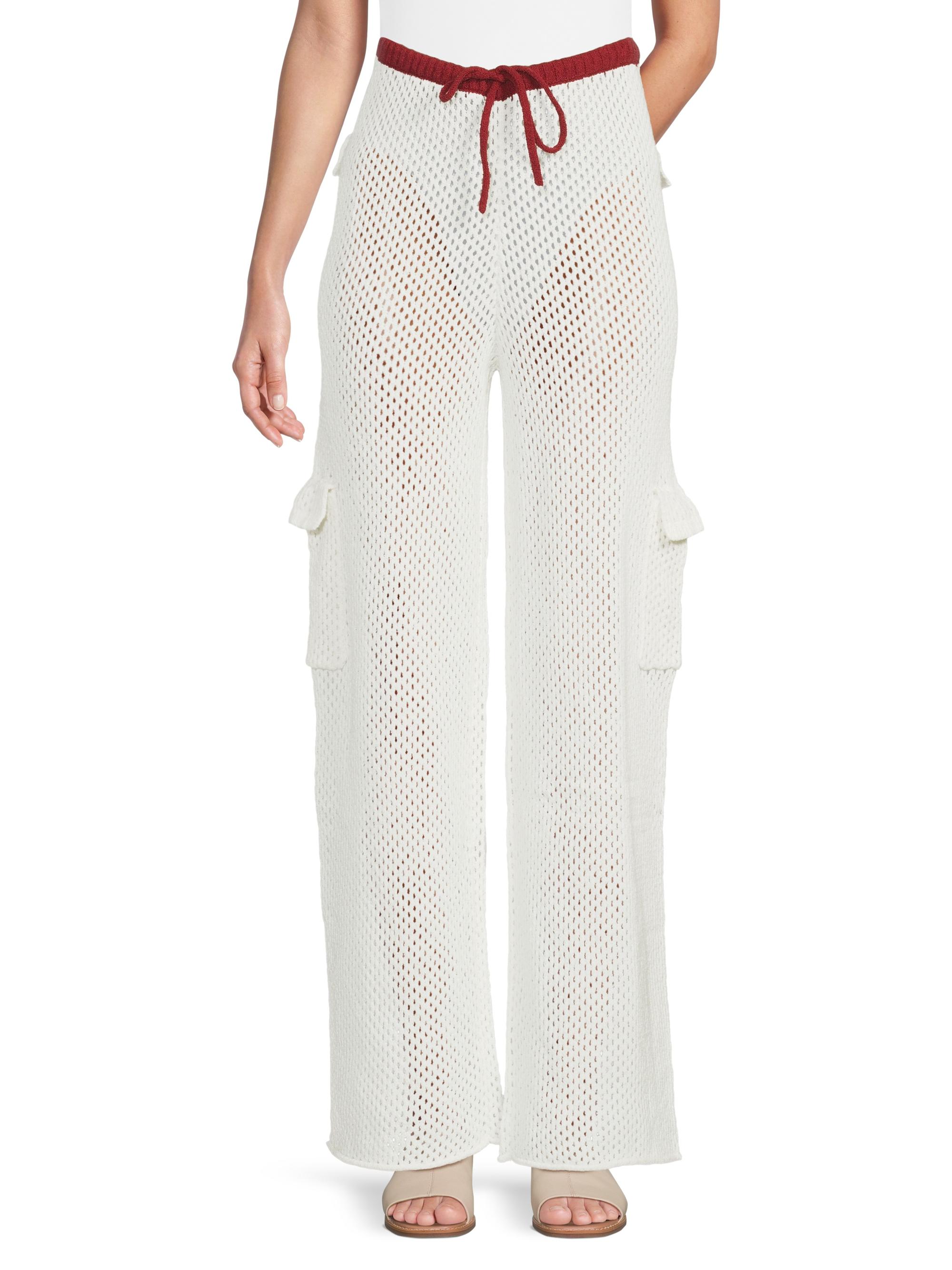 Click here for Weworewhat Womens Crochet Coverup Pants - Off Whit... prices