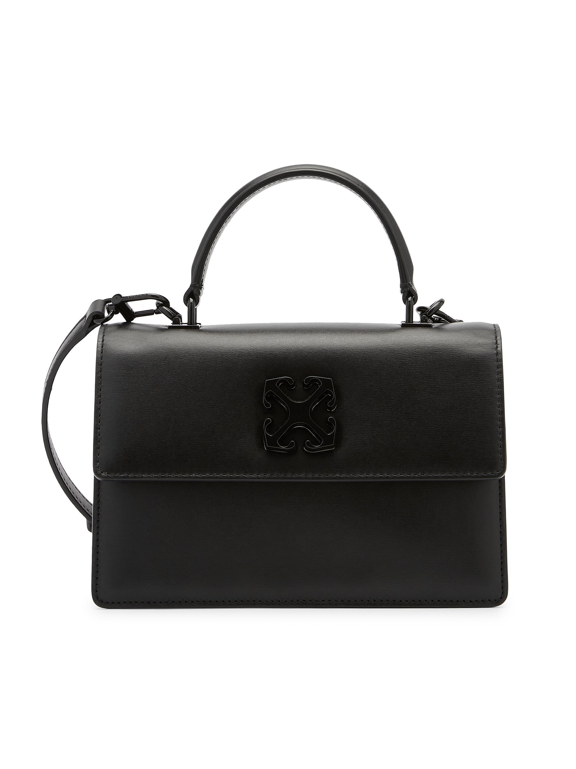 Click here for Off-White Womens Jitney Leather Top Handle Bag - B... prices