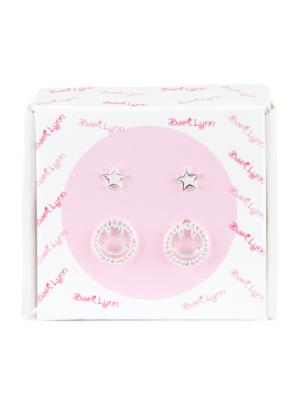 Click here for Bari Lynn 2-Pack Crystal Star Smile Earrings - Cry... prices