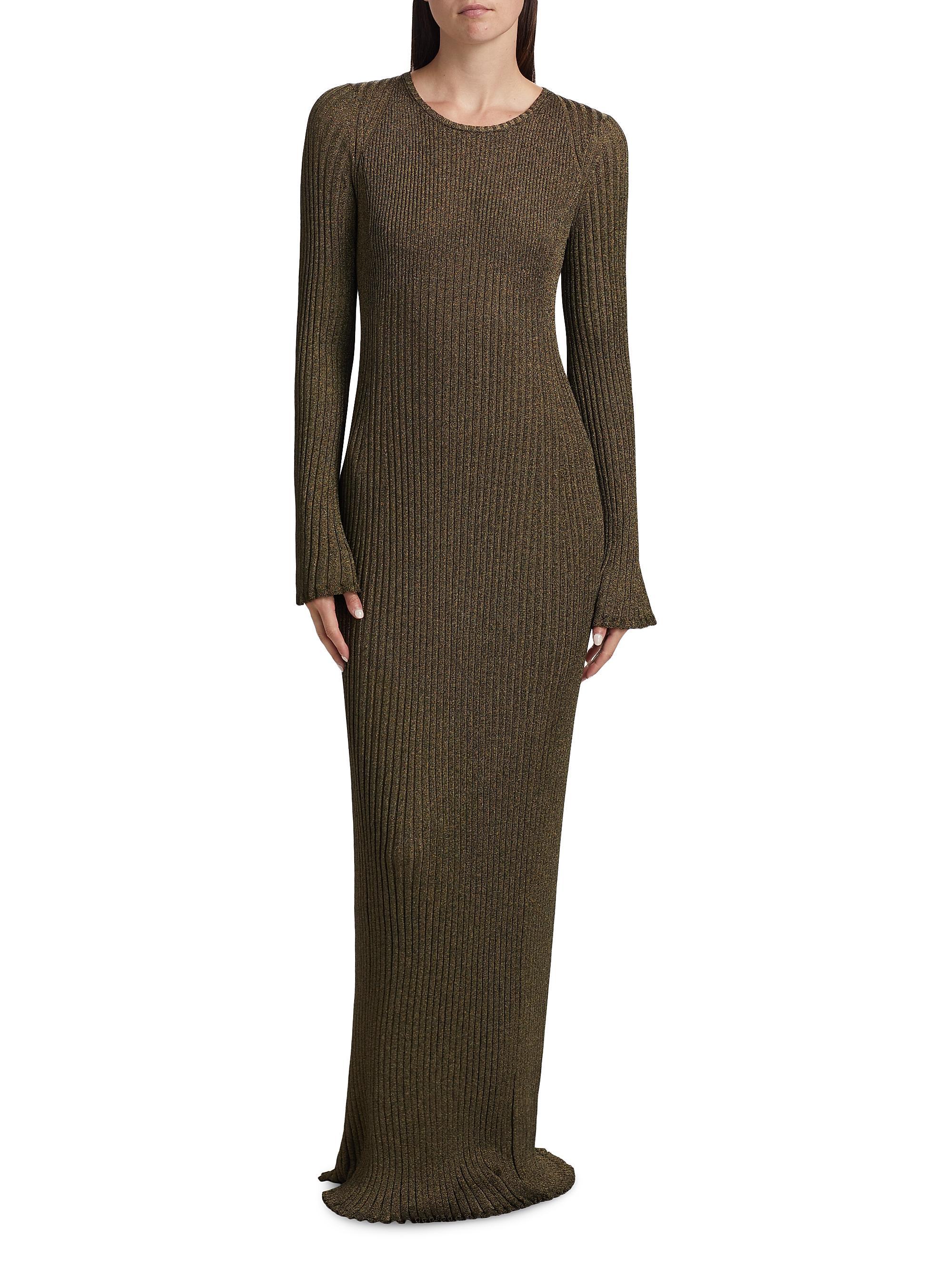 Click here for Proenza Schouler Womens Joni Metallic Rib-Knit Max... prices