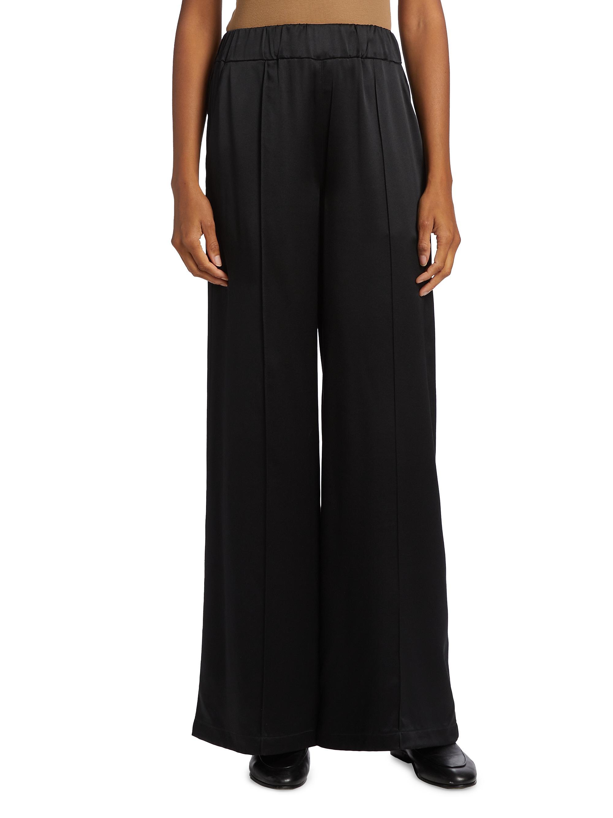 Click here for Sprwmn Womens Silk Wide-Leg Pants - Black - Size M prices
