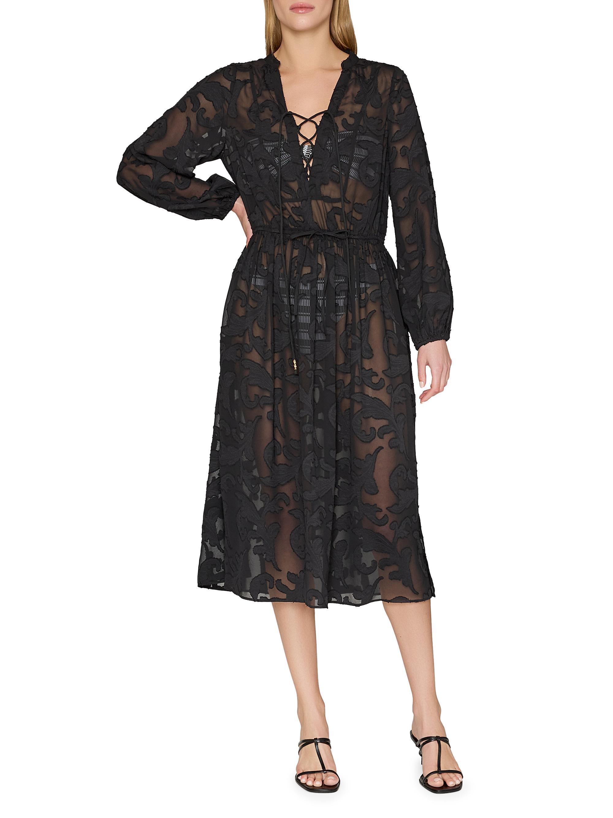 Click here for Milly Womens Scroll Burnout Tie-Waist Maxi-Dress -... prices