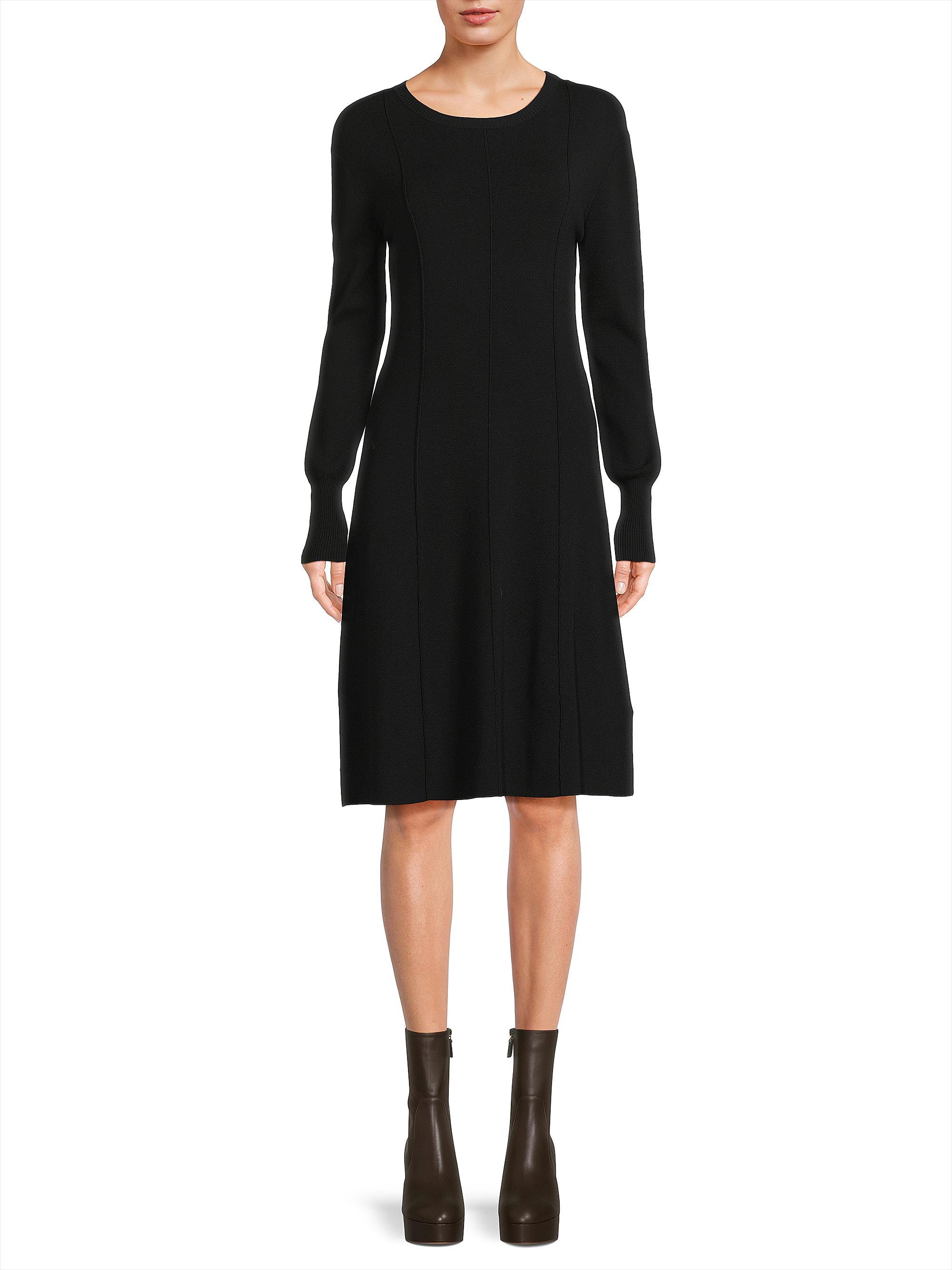 Click here for Max Mara Womens Uscio Knit Crewneck Dress - Black... prices