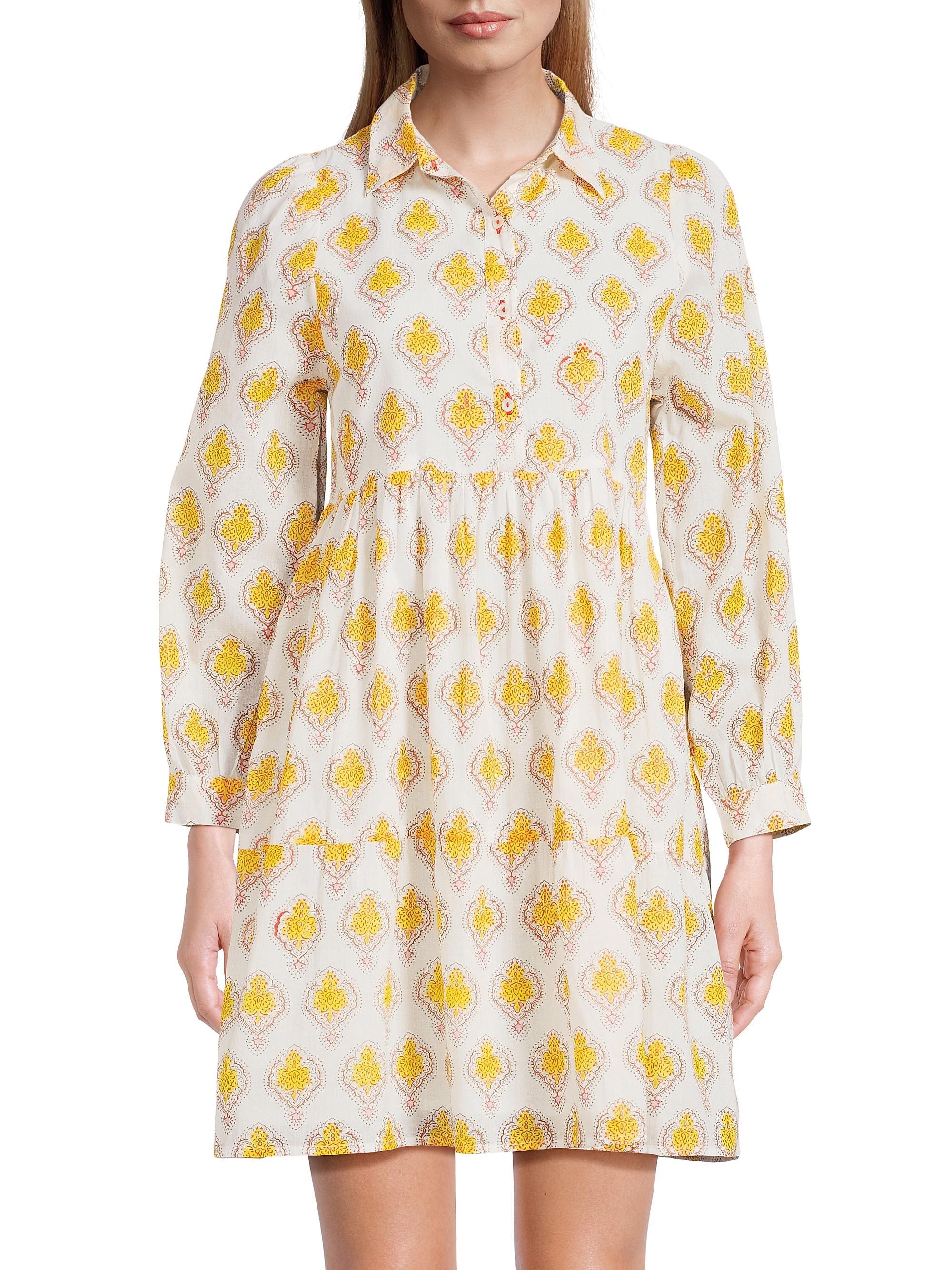 Click here for Ros Garden Womens Romy Printed Cotton Minidress -... prices