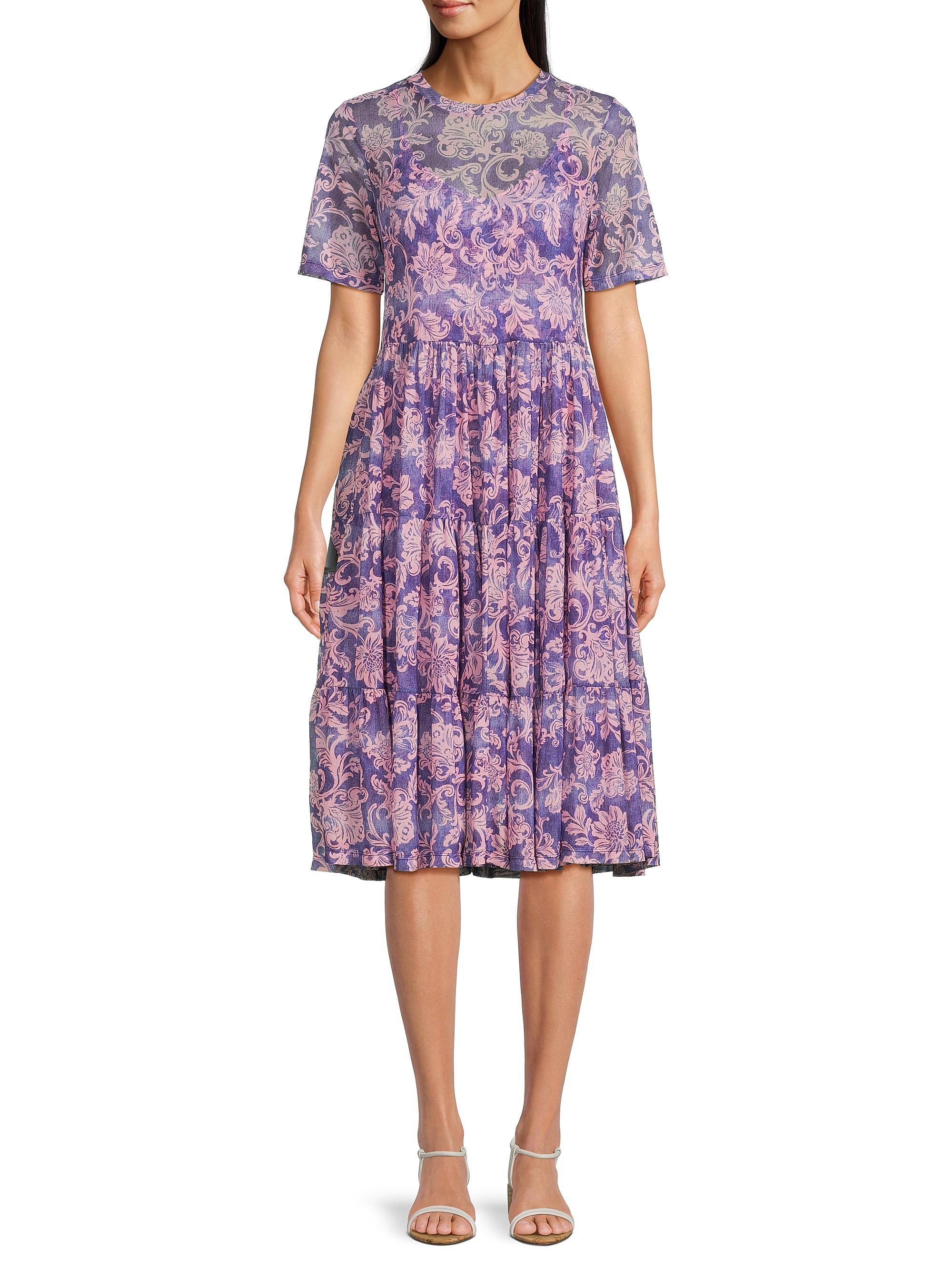 Click here for Johnny Was Womens Florentina Mesh Tiered Dress - F... prices