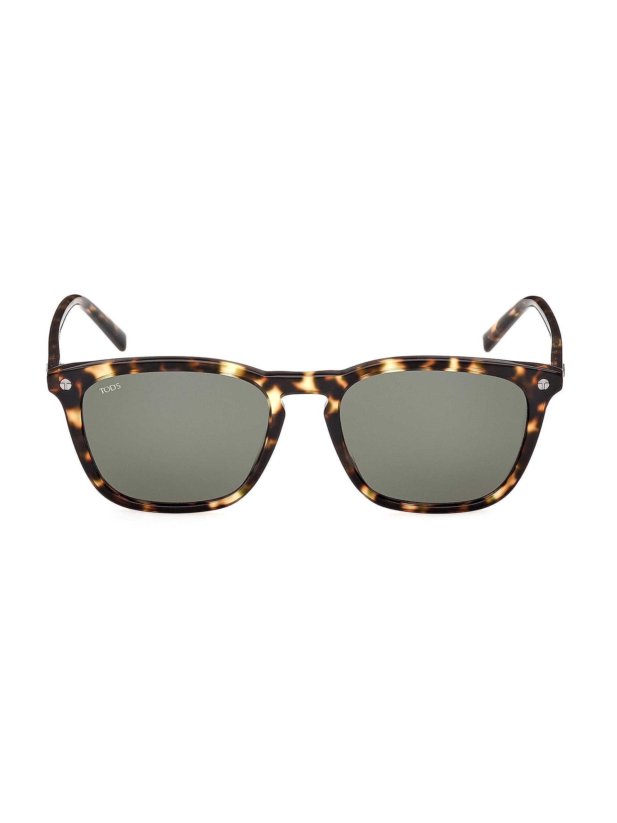 Click here for Tods 53MM Square Sunglasses - Blonde Havana Green prices