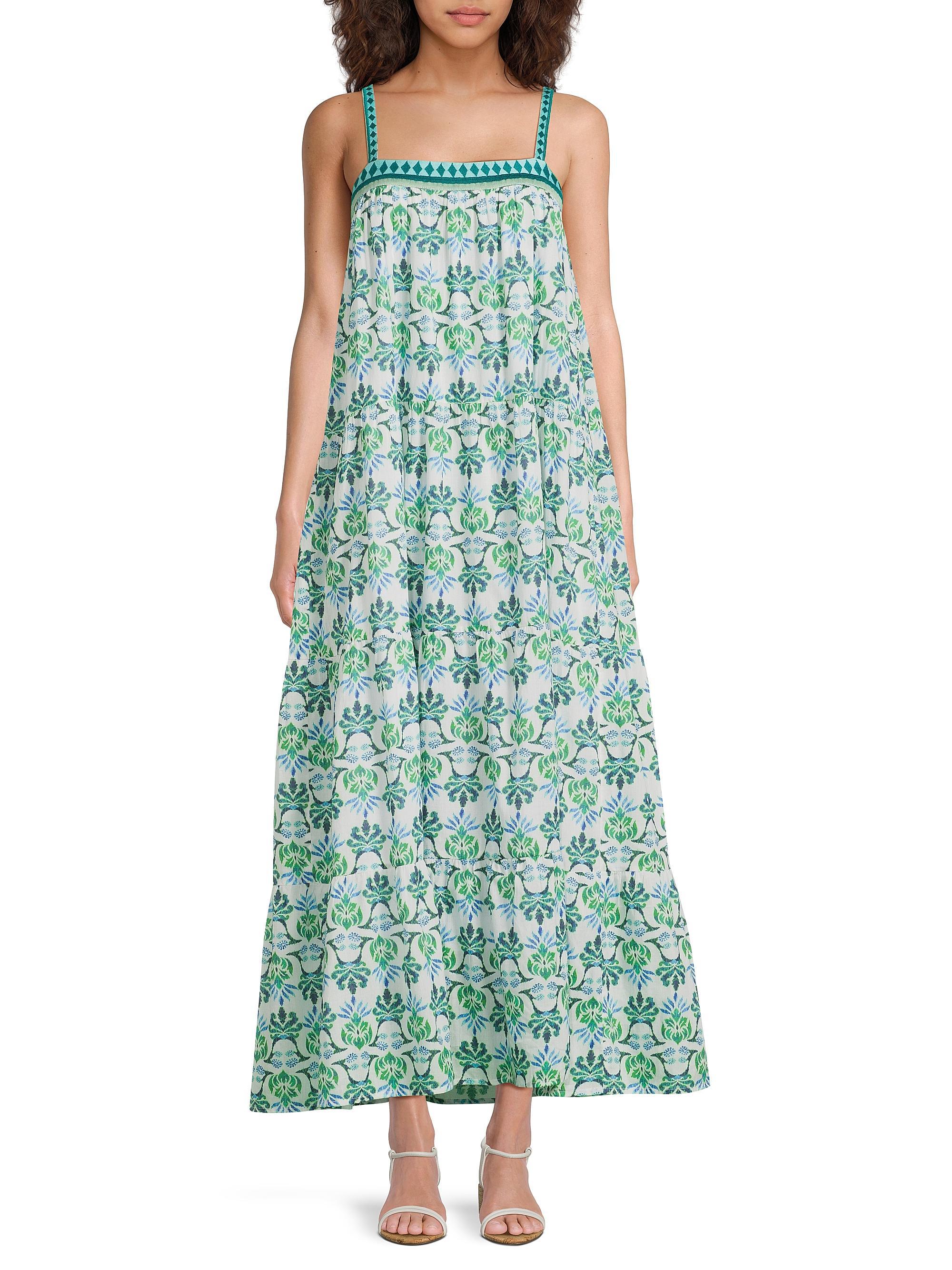 Click here for Ros Garden Womens Natasha Floral Cotton A-Line Max... prices