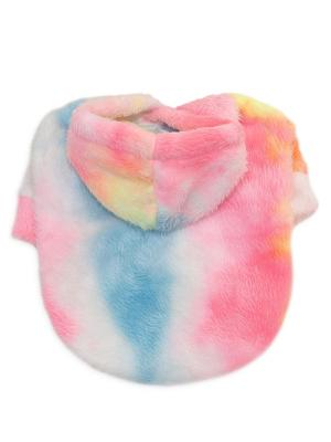 Click here for Little Beast Fleece Tie-Dye Dog Hoodie - Pink Mult... prices
