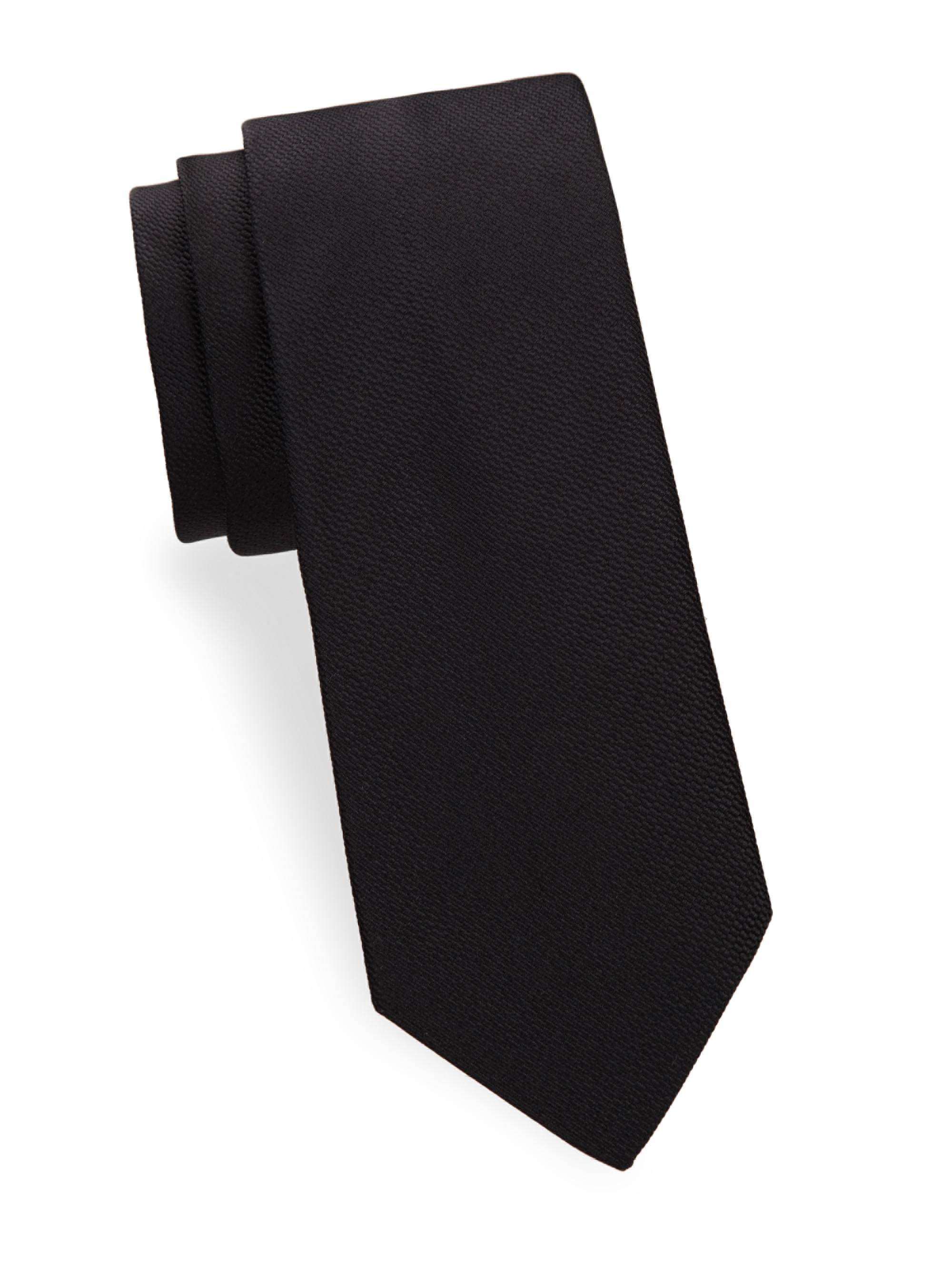 Click here for Saks Fifth Avenue Mens Textured Silk Tie - Black prices