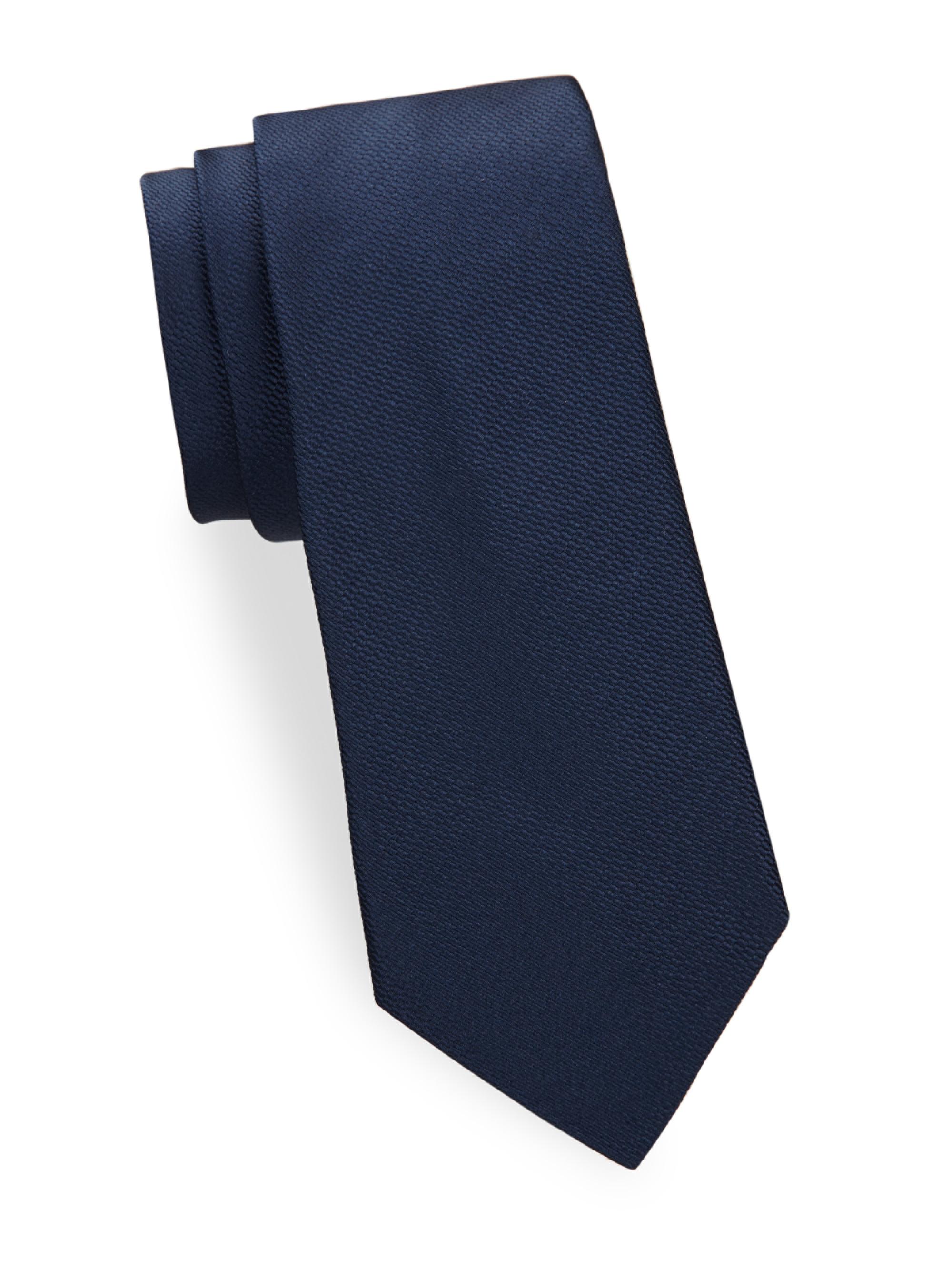 Click here for Saks Fifth Avenue Mens Textured Silk Tie - Navy prices