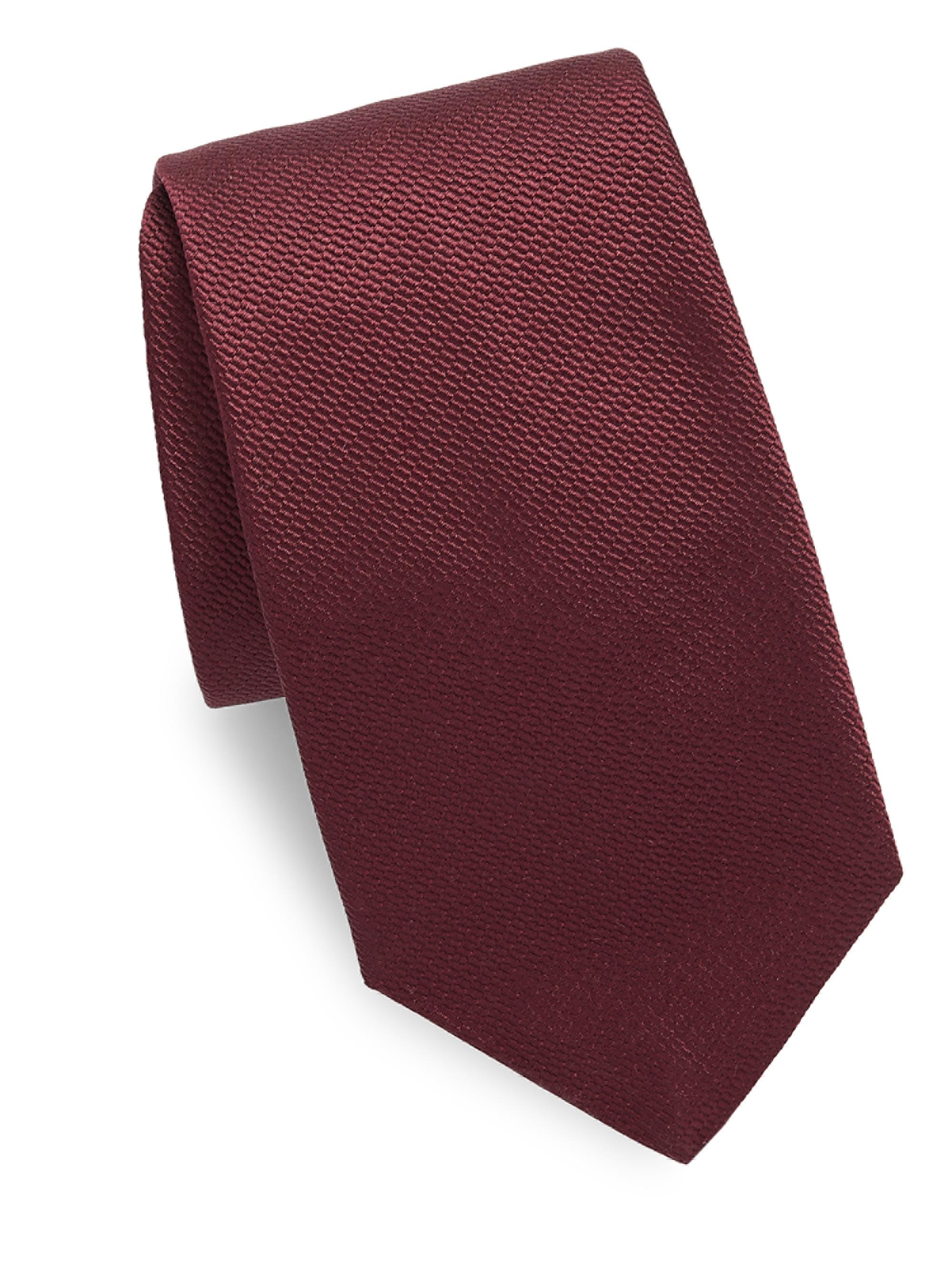 Click here for Saks Fifth Avenue Mens Textured Silk Tie - Red prices