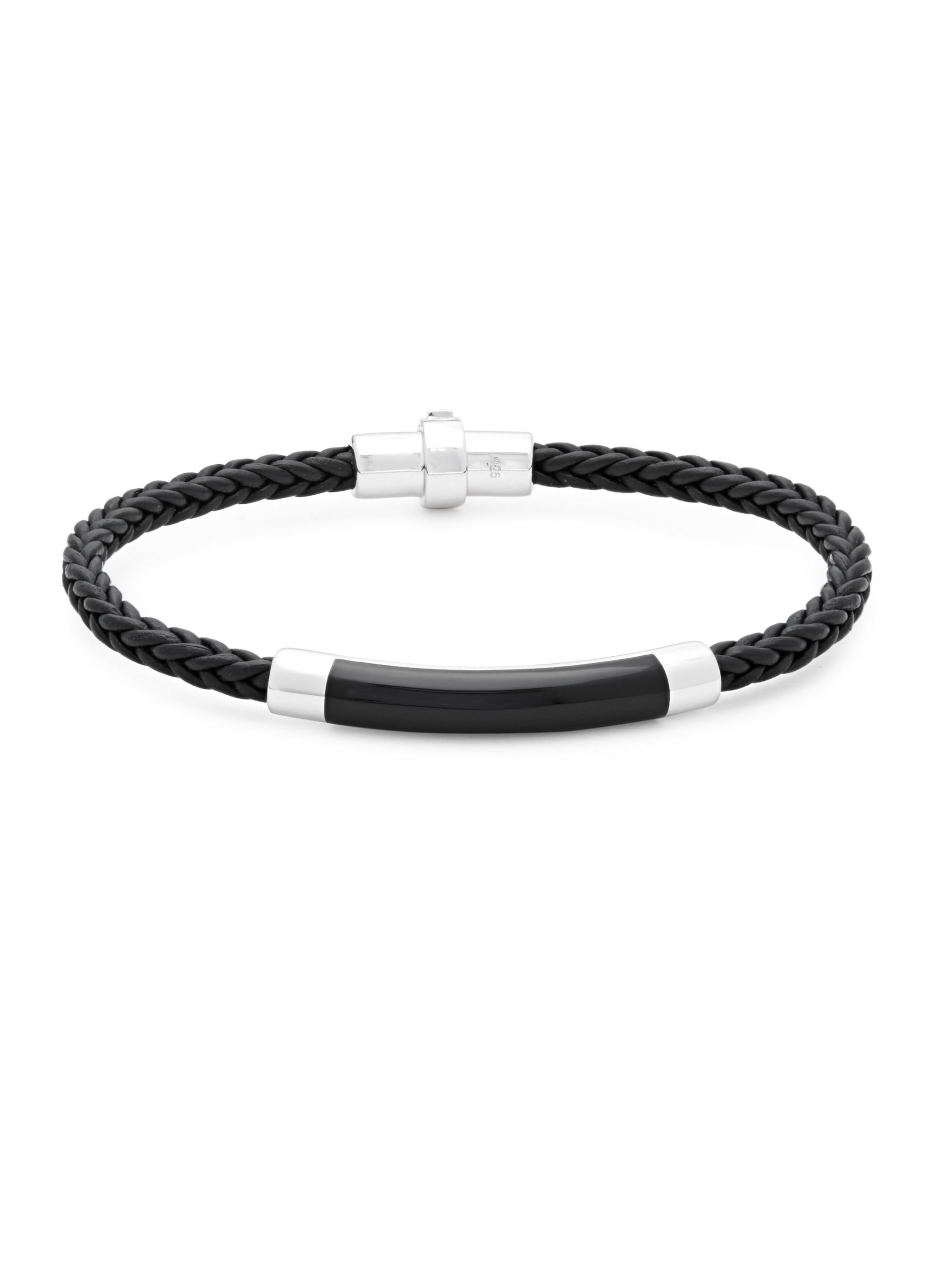 Click here for Effy Mens Black Agate  Sterling Silver and Leather... prices