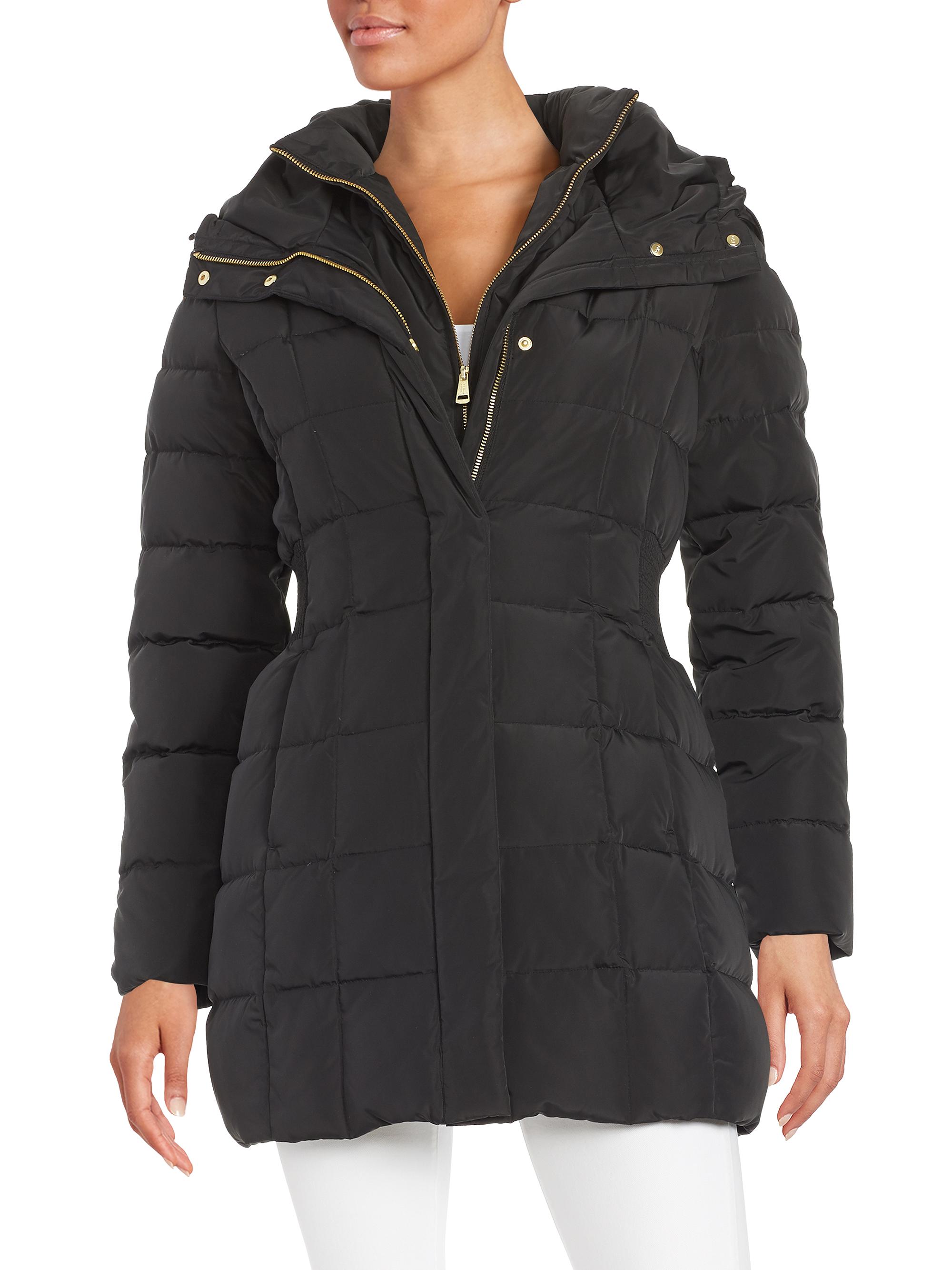 Click here for Cole Haan Womens Hooded Down Puffer Coat - Black prices