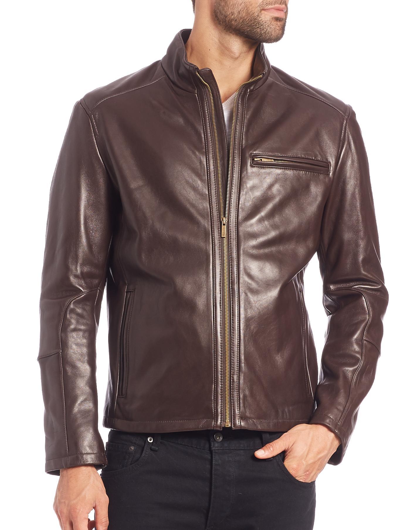 Click here for Cole Haan Streamlined Moto Leather Jacket prices